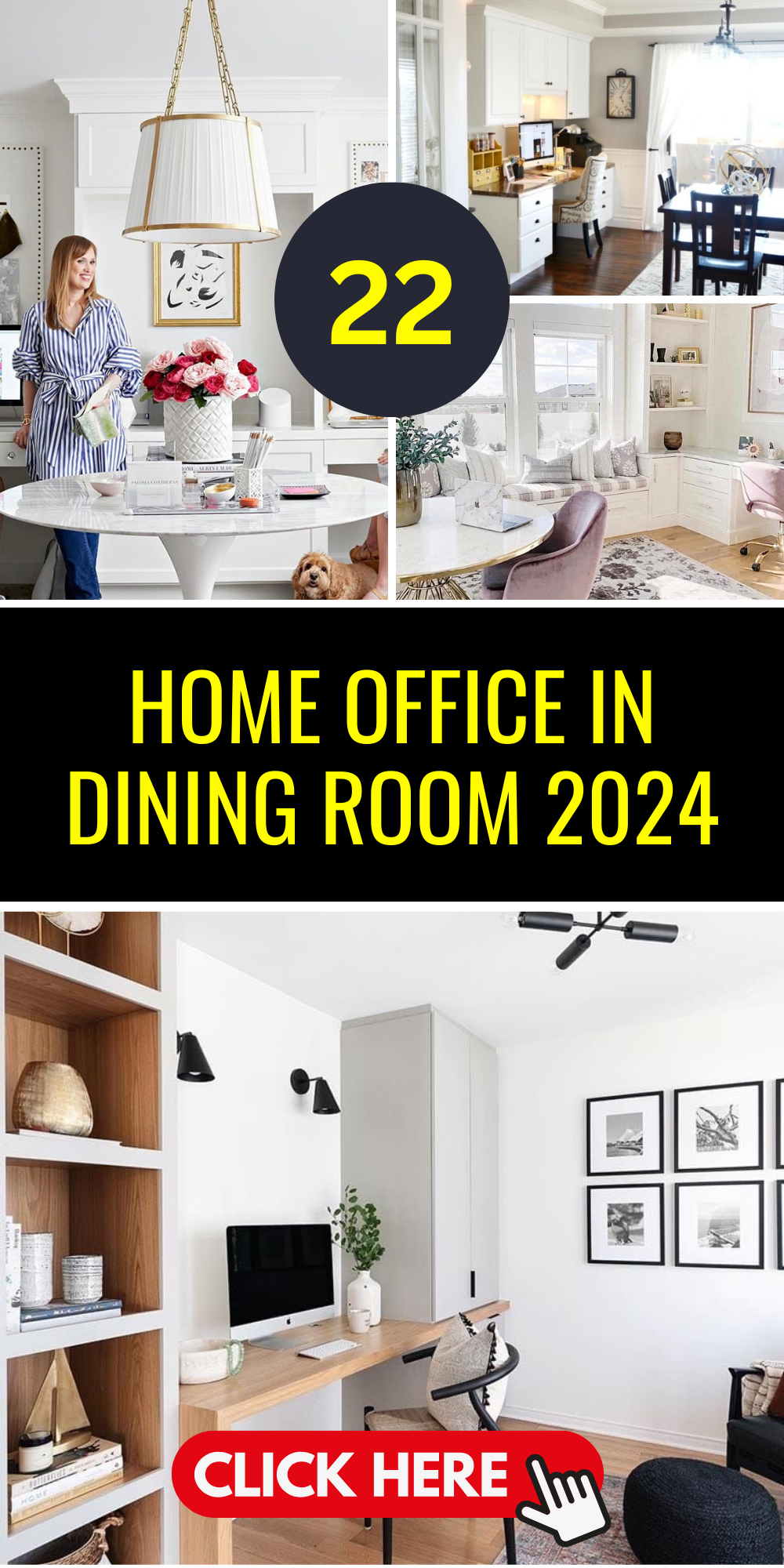 22 Chic Home Office in Dining Room Designs for Small Spaces ...