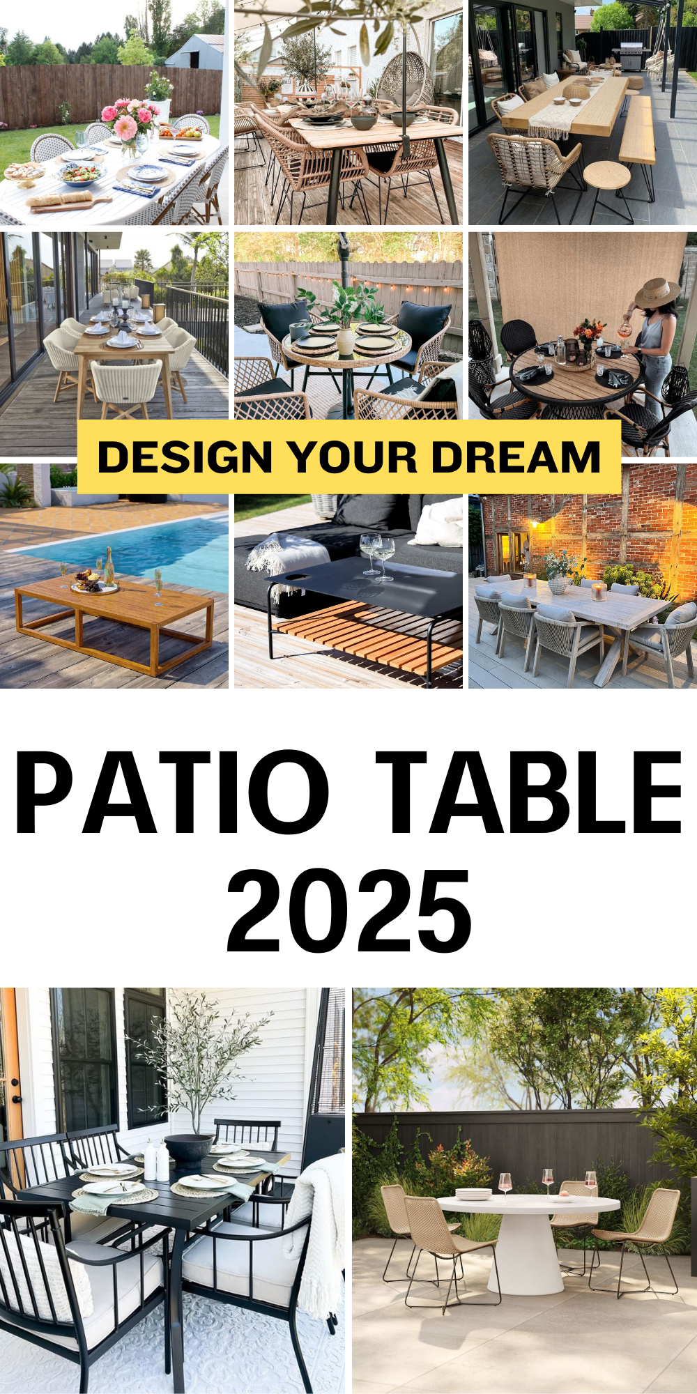 Top 31 Patio Table Styles 2025 - Modern Outdoor Dining Inspiration ...