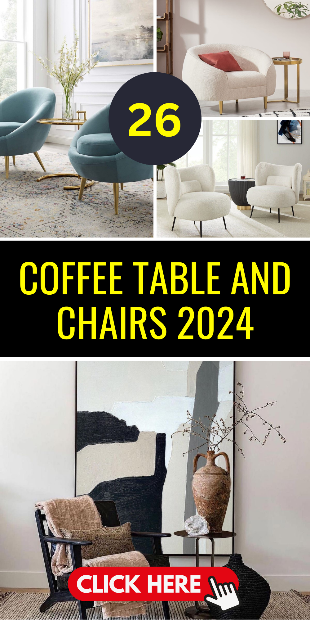 Elevate Your Space with 26 Trending Coffee Table and Chair Sets for ...