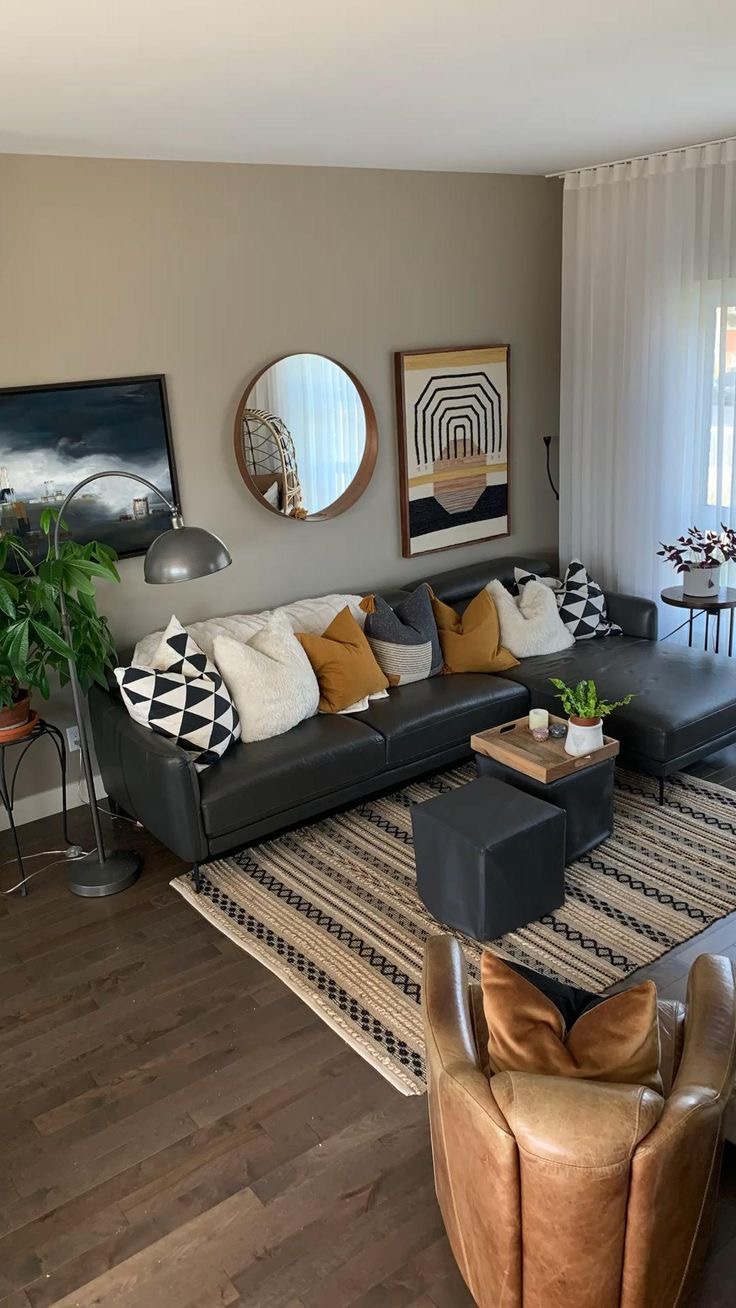 33 Black Sofa Living Room Ideas to Revamp Your Space | Comfy and Chic ...