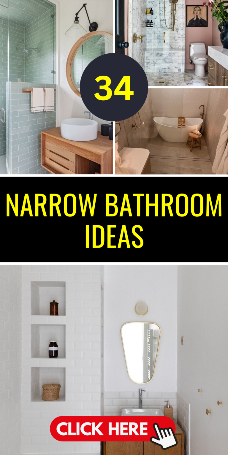 34 Creative Narrow Bathroom Ideas to Transform Your Space - placeideal.com