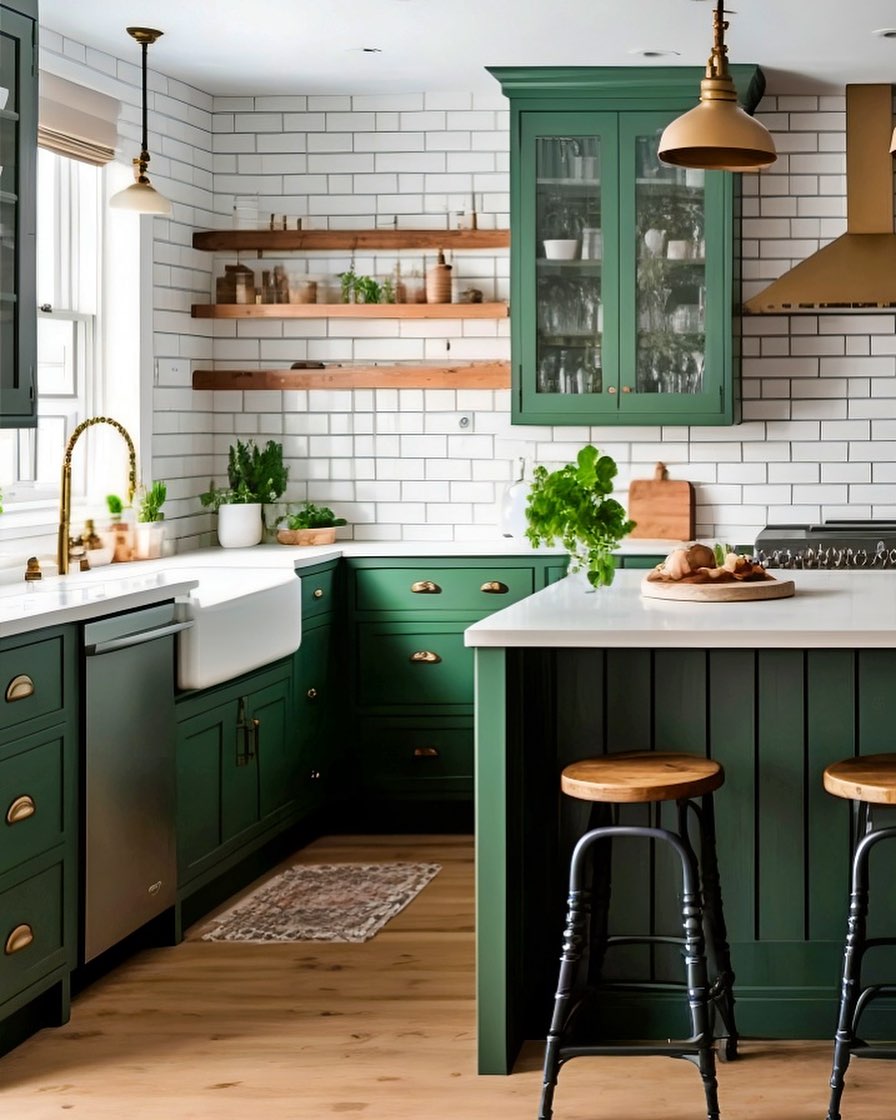 32 Lush Green Kitchen Ideas for a Fresh, Modern Home Update ...
