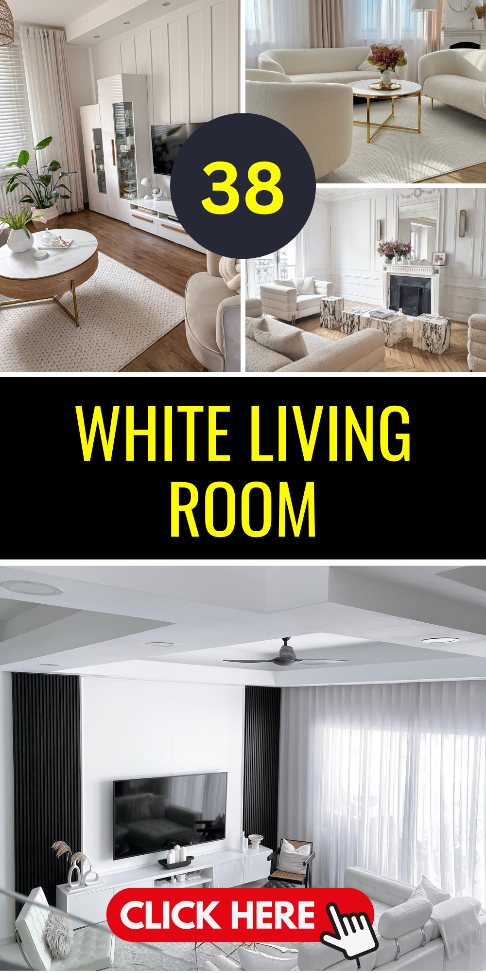 38 White Living Room Inspirations for Timeless Home Decor - placeideal.com