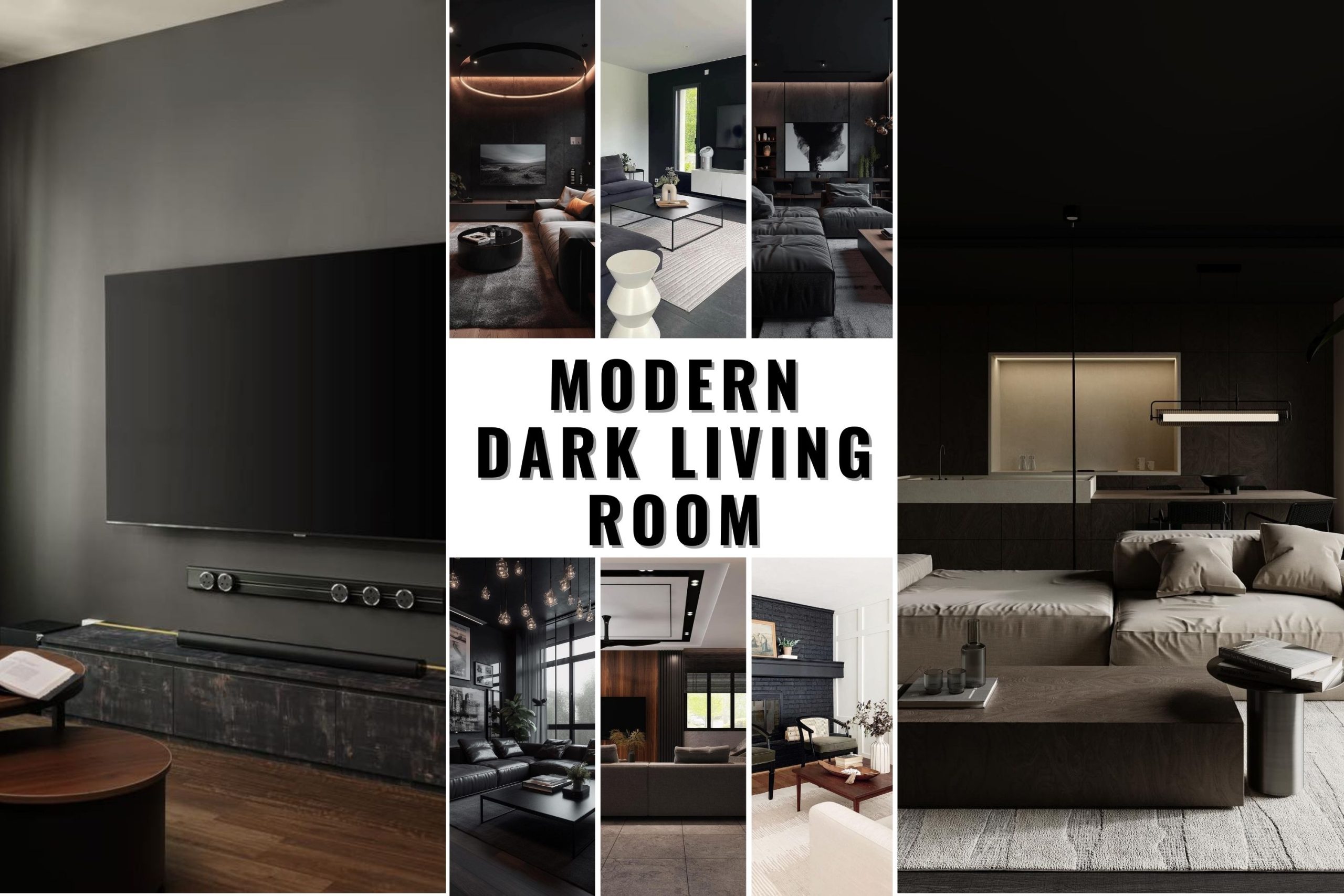 24 Modern Dark Living Room Ideas: Elegant, Cozy, and Stylish Designs ...