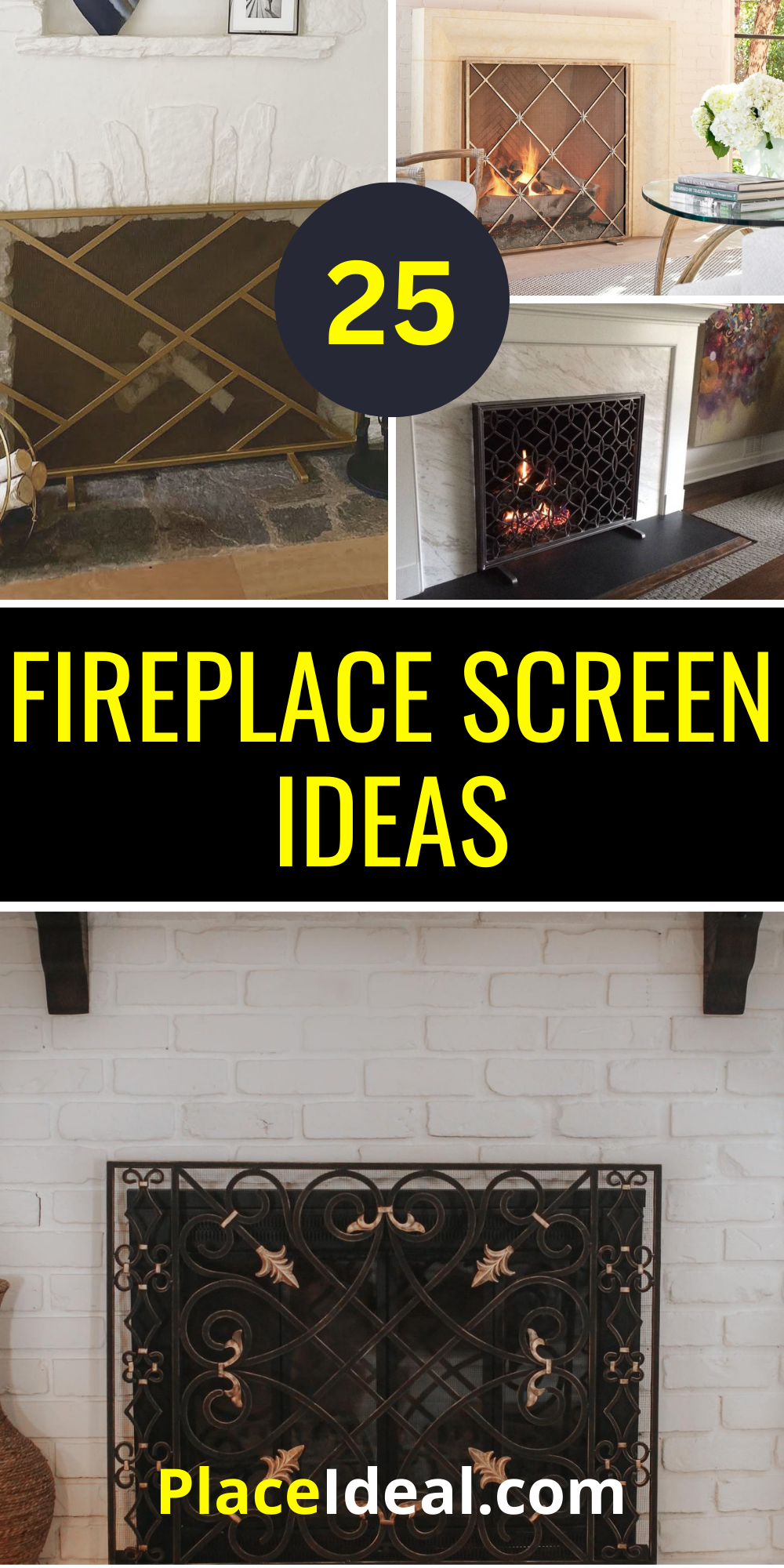 25 Fireplace Screen Ideas to Enhance Your Home's Warmth and Style ...