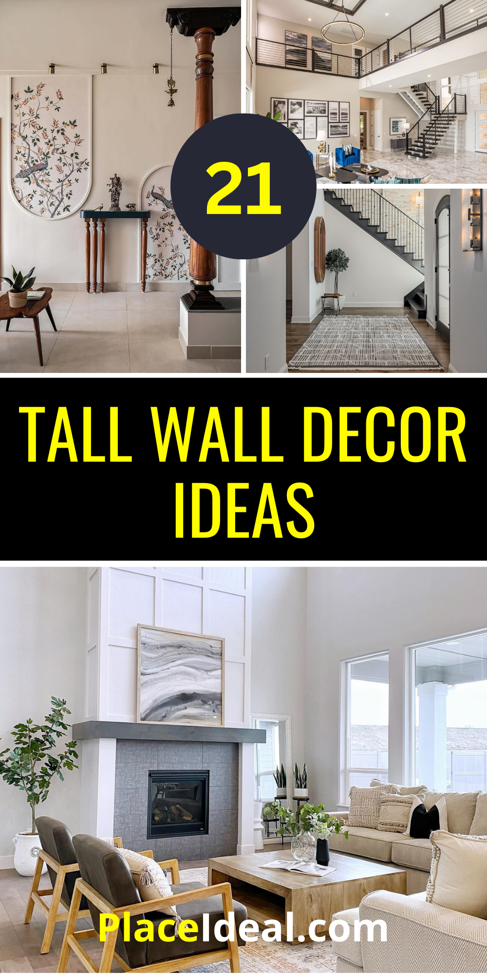 21 Tall Wall Decor Ideas to Elevate Your Home’s Aesthetic - placeideal.com