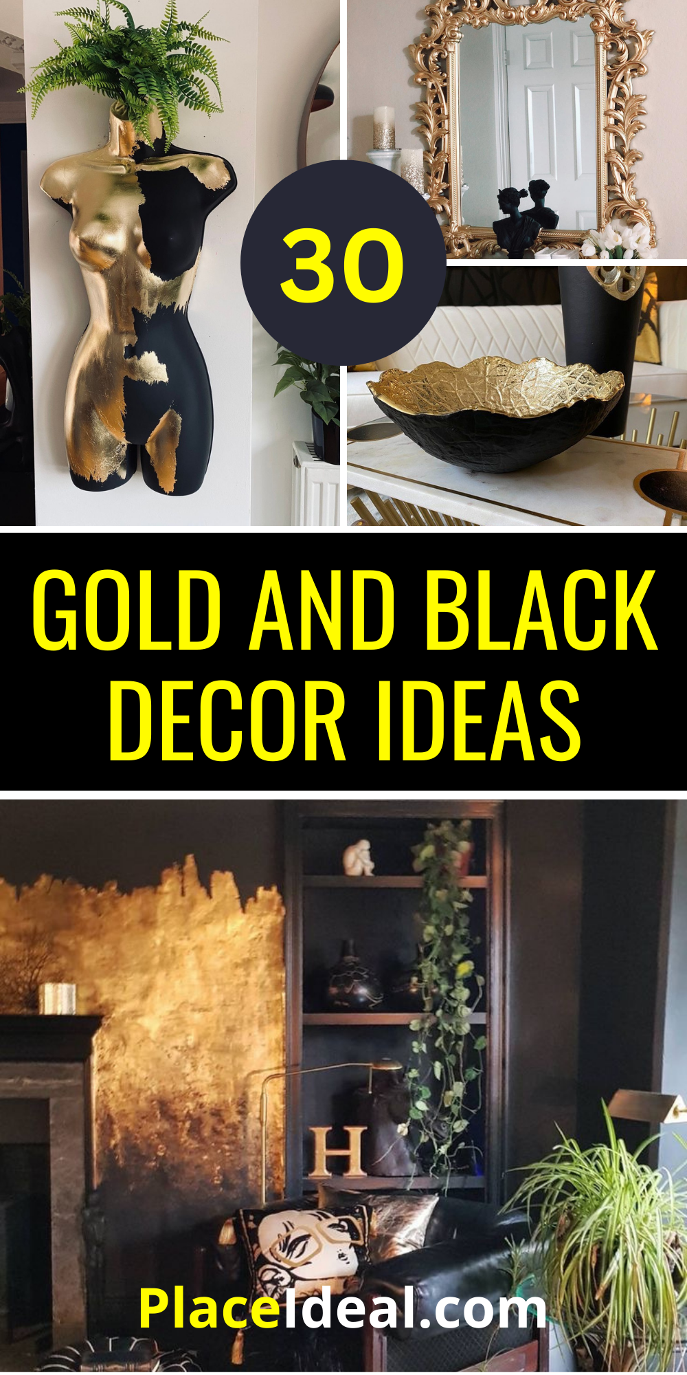 30 Gold and Black Decor Ideas to Elevate Your Home with Luxury and ...