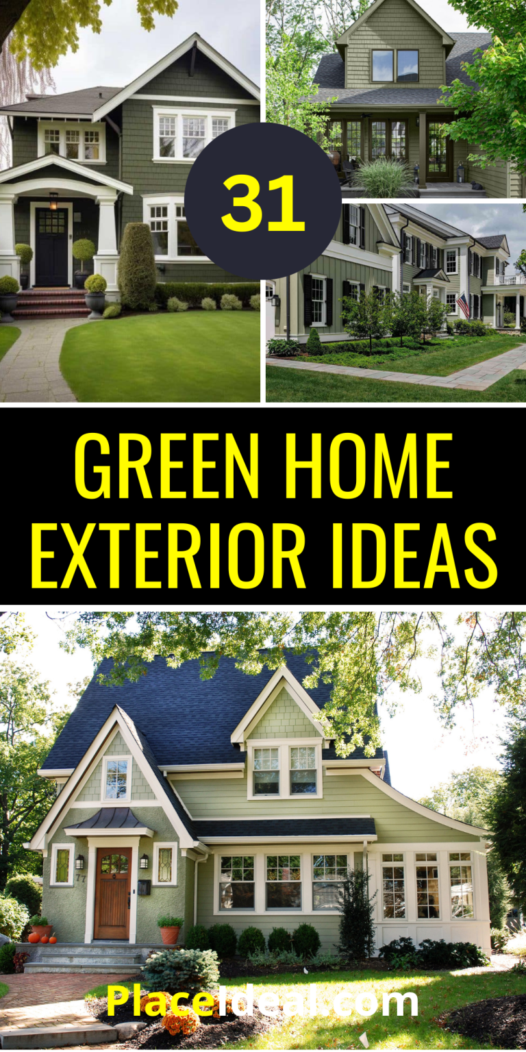 31 Green Home Exterior Ideas: Stunning Paint Colors to Transform Your House - placeideal.com