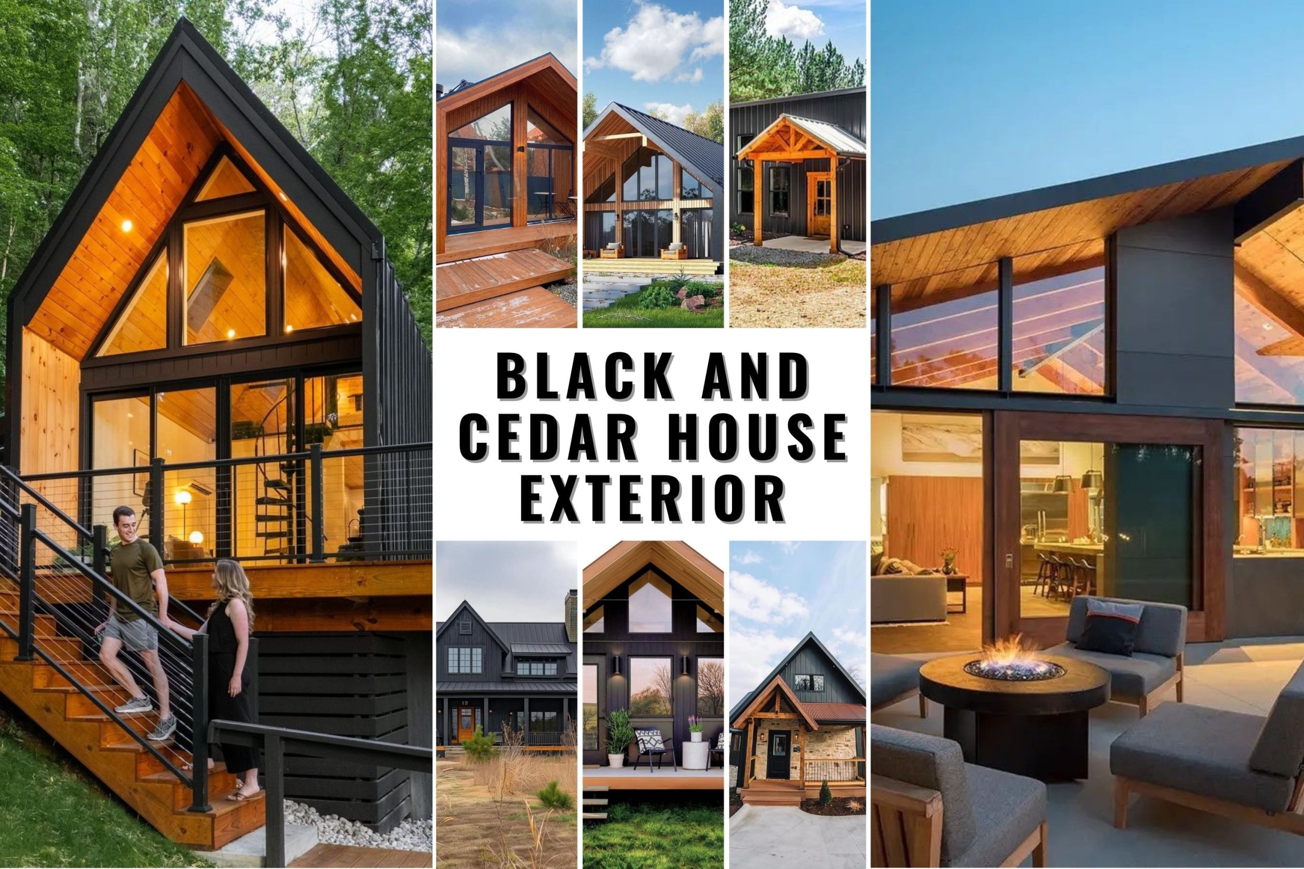 30 Black and Cedar House Exterior Ideas: Modern Farmhouses, Rustic ...