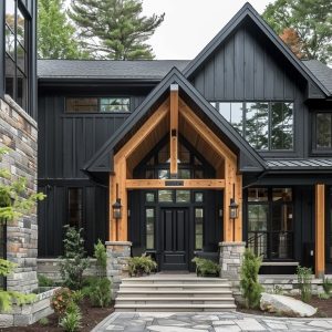 30 Black and Cedar House Exterior Ideas: Modern Farmhouses, Rustic ...