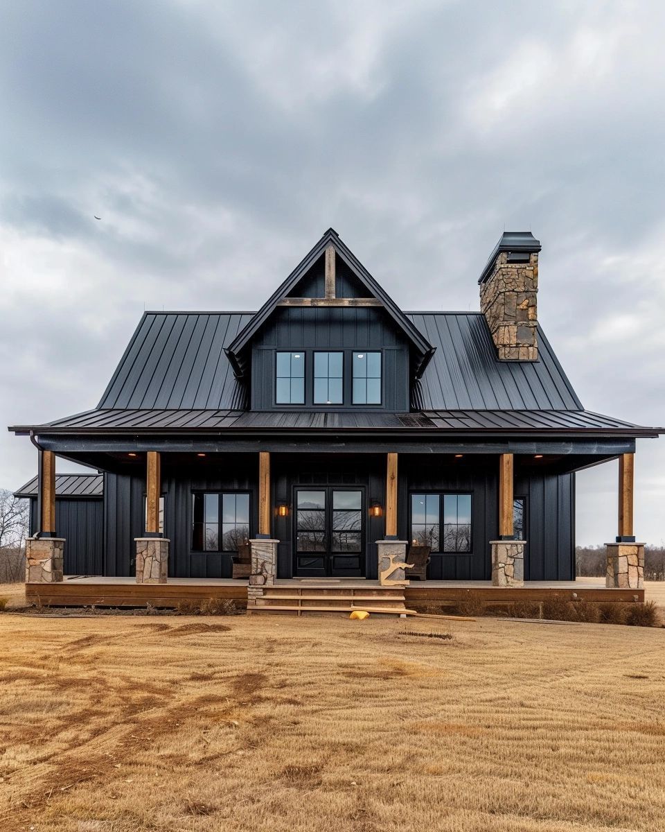 30 Black and Cedar House Exterior Ideas: Modern Farmhouses, Rustic ...