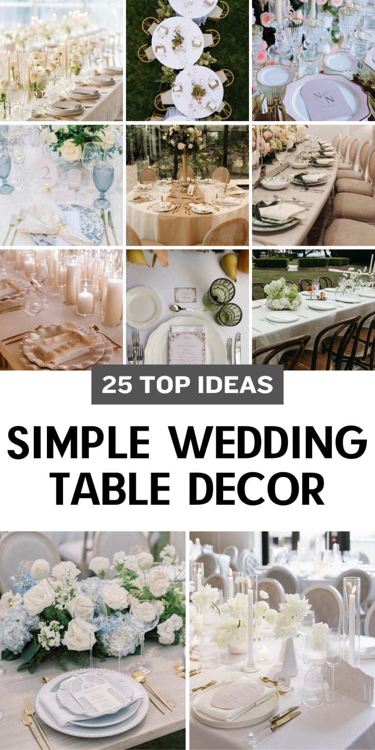 25 Simple Wedding Table Decor Ideas to Make Your Big Day Elegant and ...