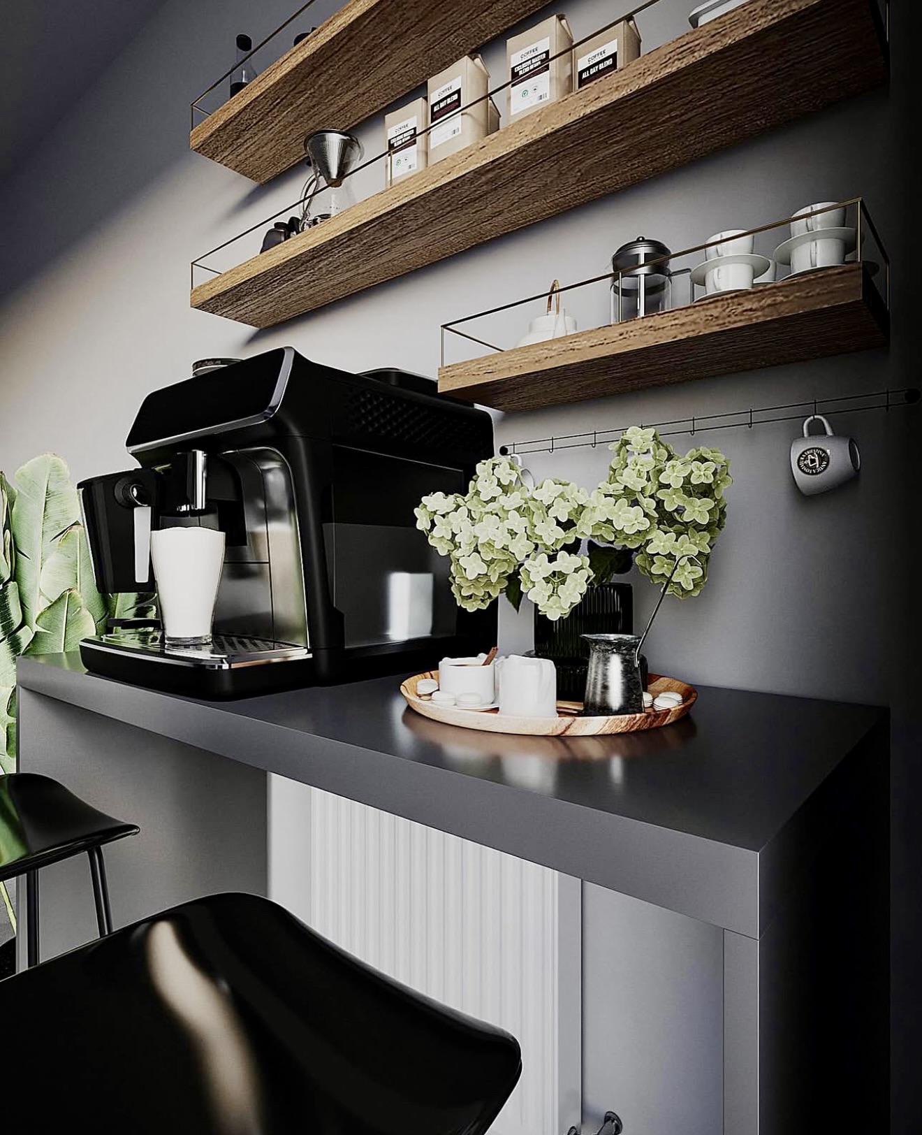 35 Home Coffee Bar Ideas That Will Turn Your Kitchen Corner into a Café ...