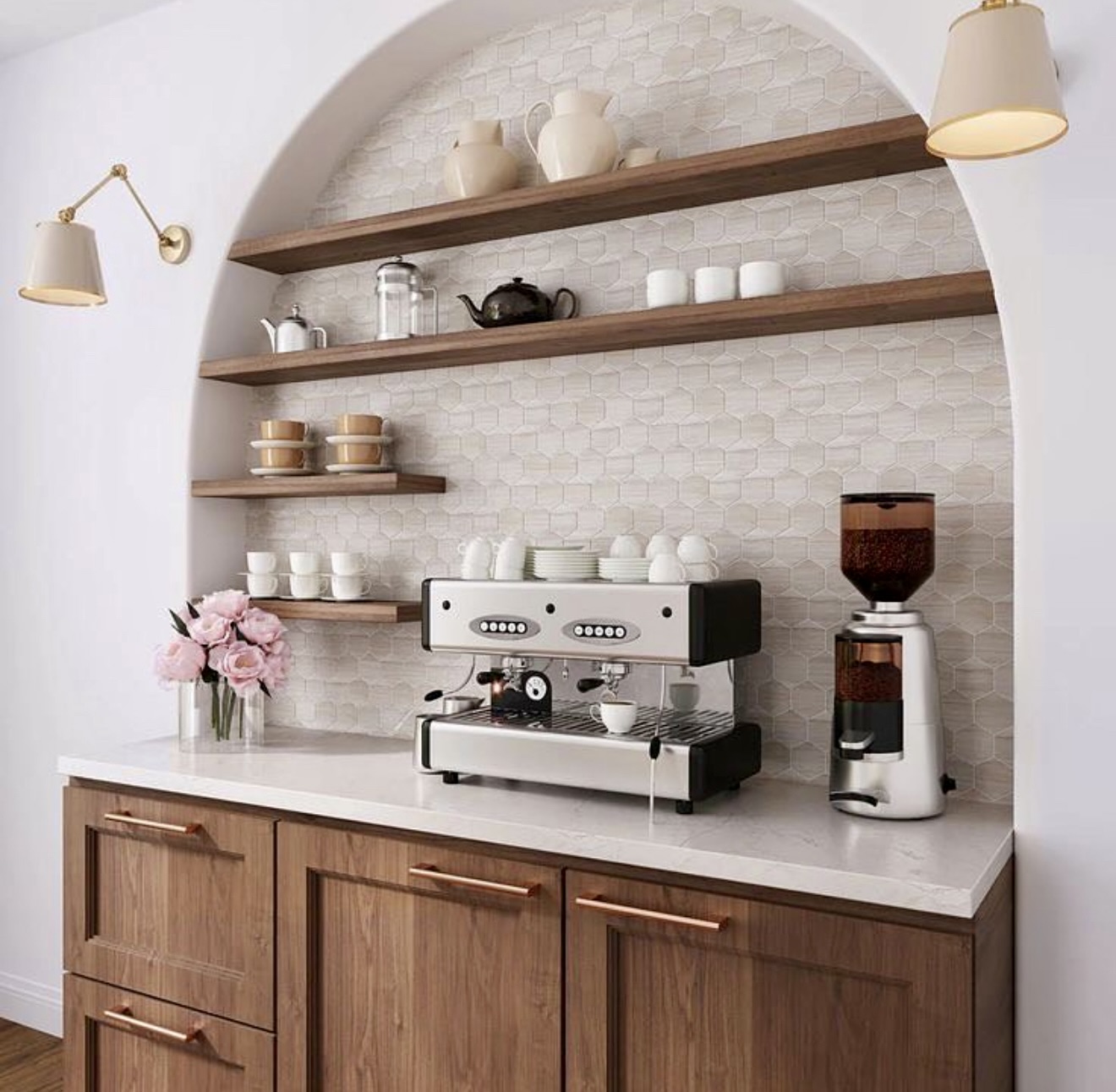 35 Home Coffee Bar Ideas That Will Turn Your Kitchen Corner into a Café ...